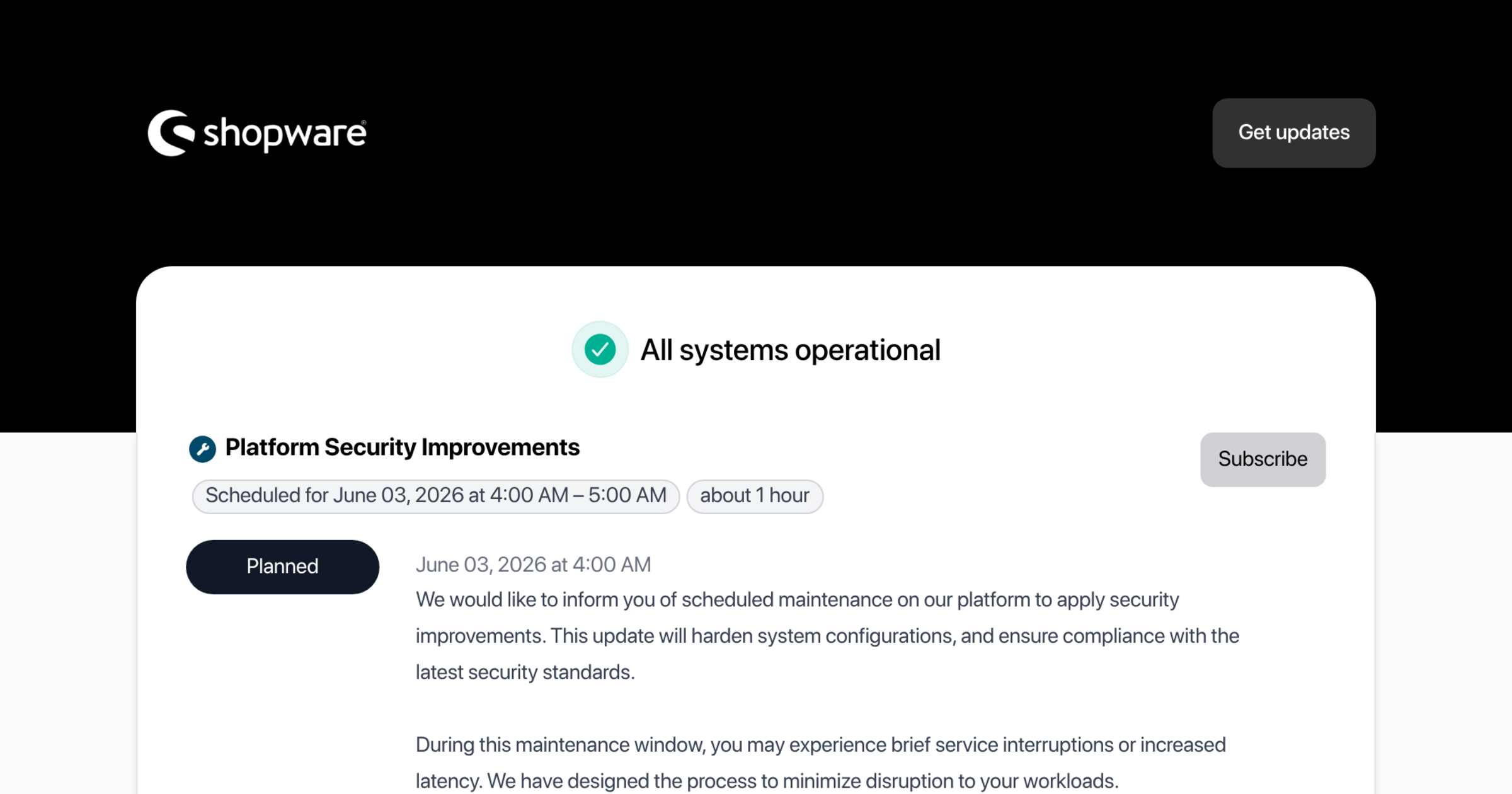 Shopware - Status